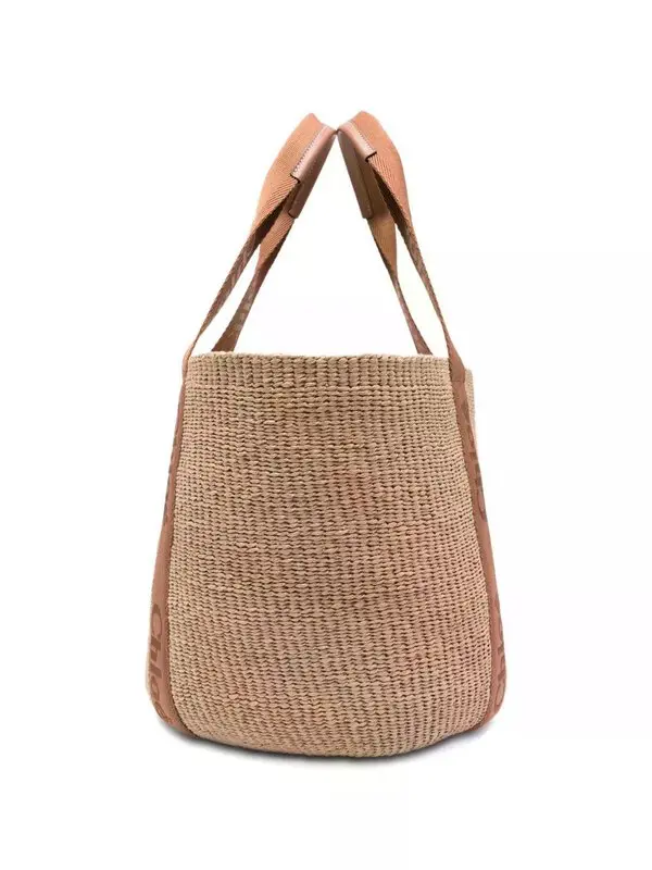 Chloé Large Woody Raffia Tote - Neutrals