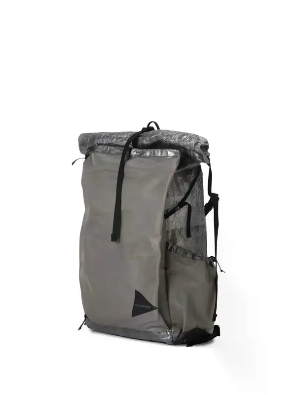 AND WANDER Logo-print Backpack - Grey