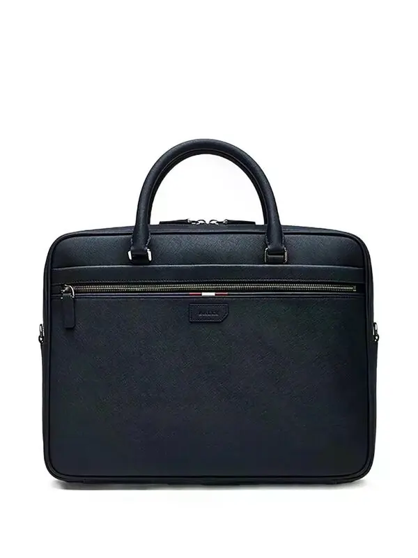 Bally Leather Briefcase With Ribbon Detail - Blue
