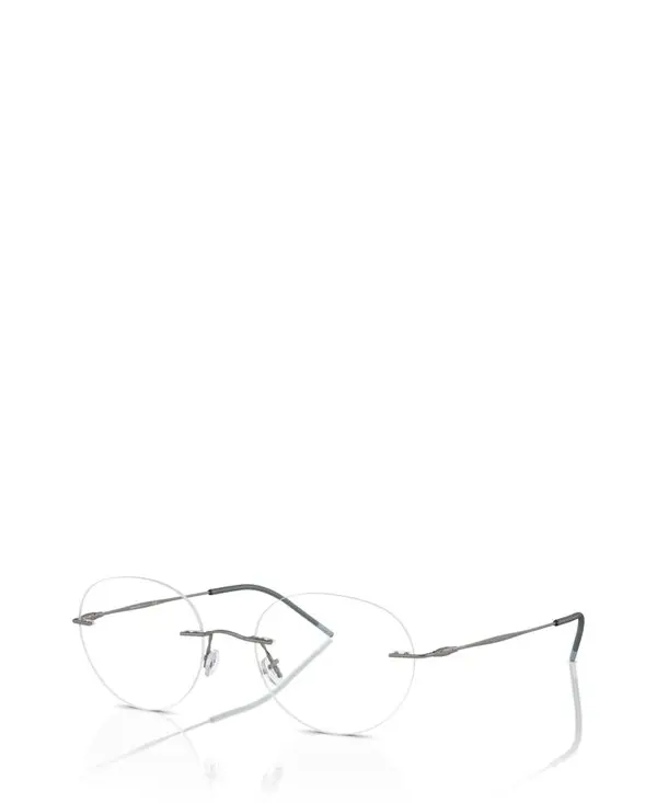 Giorgio Armani Rimless Eyeglasses - Matte Gunmetal