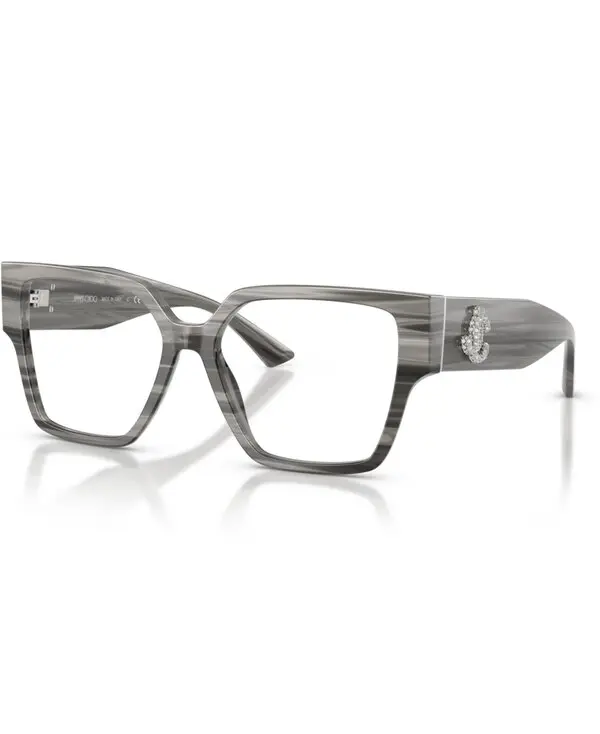 JIMMY CHOO Square Eyeglasses - Striped Black