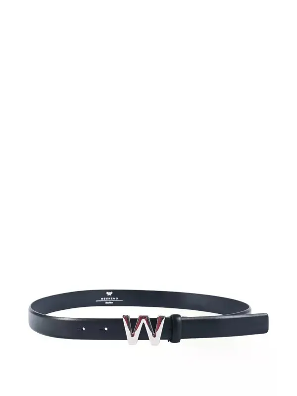 Max Mara Logo-buckle Leather Belt - Black