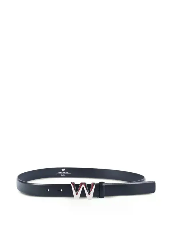 Max Mara Logo-buckle Leather Belt - Black