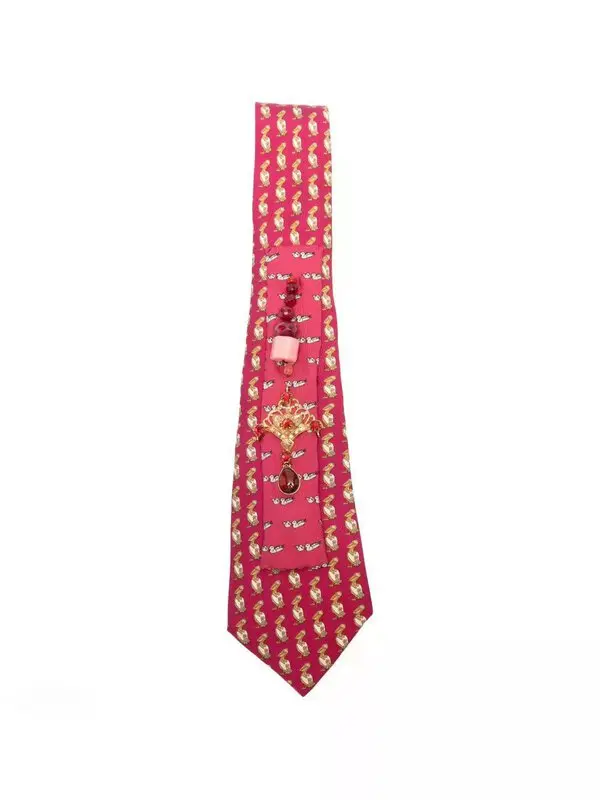 A.N.G.E.L.O. VINTAGE CULT X Stephania Bertoni Beaded Tie - Pink