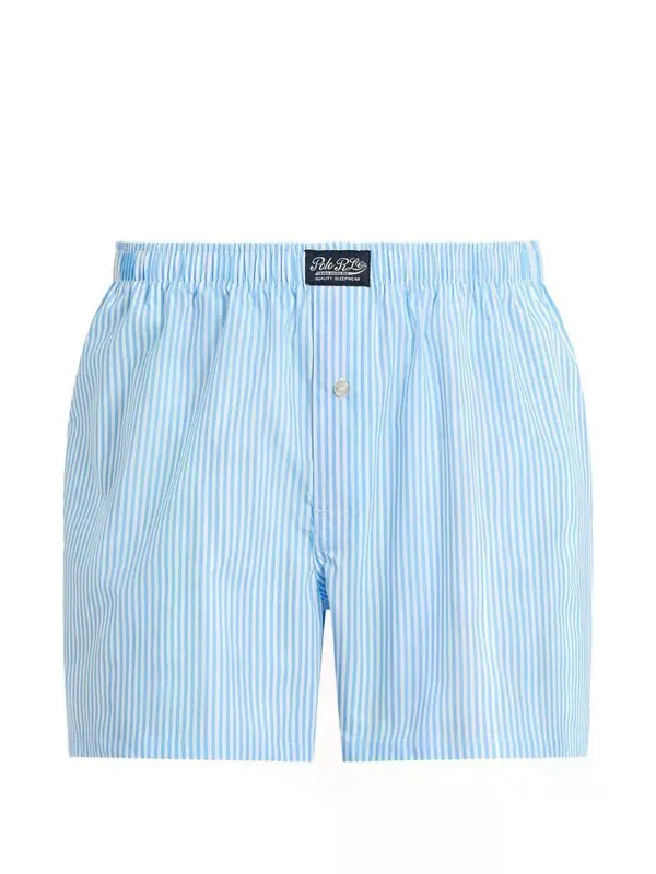 Polo Ralph Lauren Striped-pattern Logo-patch Boxer - Blue