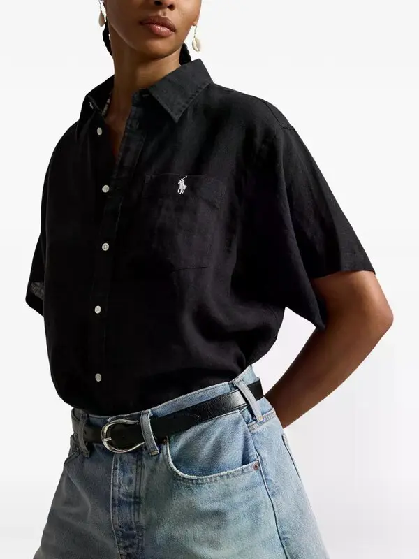 Polo Ralph Lauren Patch-pocket Linen Shirt - Black