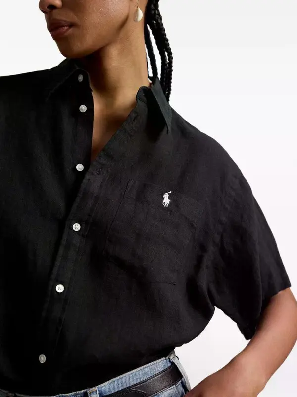 Polo Ralph Lauren Patch-pocket Linen Shirt - Black