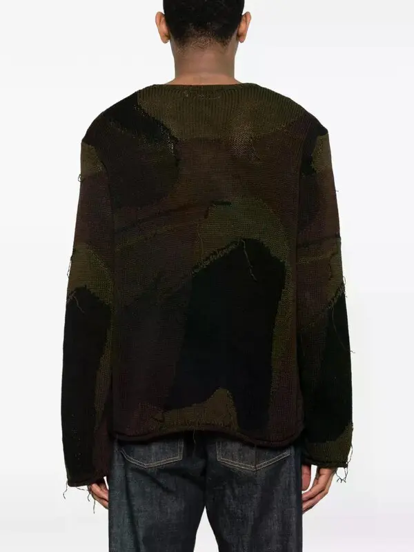 Our Legacy Rigid Popover Camouflage Knitted Sweater