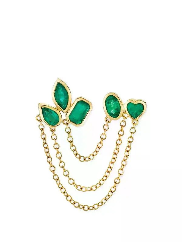 Shay Emerald Stud Earring - Gold