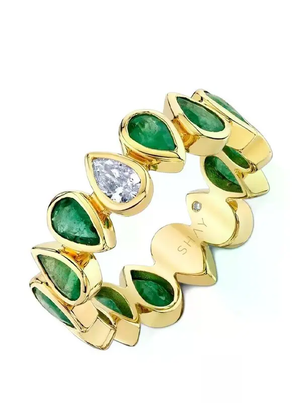 Shay Emerald And Diamond Fine Ring - Gold