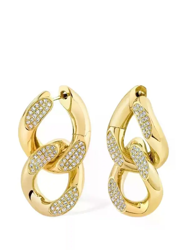 Shay Diamond Link Earrings - Gold