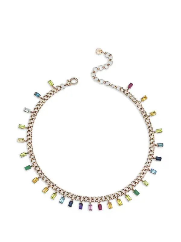 Shay Rainbow Gemstone Choker - Gold