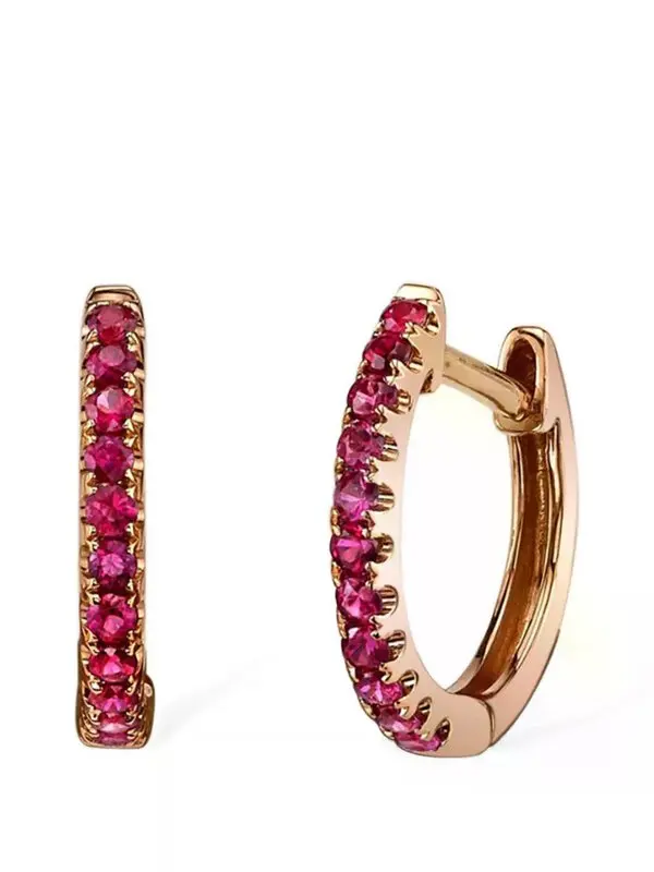 ANITA KO Ruby Huggie Earrings - Pink