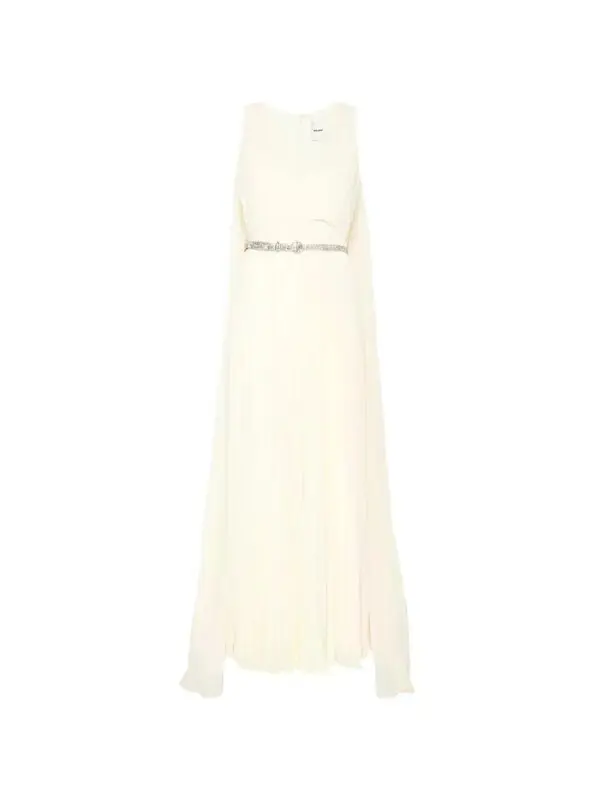 Roland Mouret Pleated V-neck Dress - Neutrals