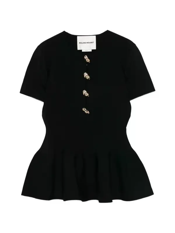 Roland Mouret Button Detail Peplum Top