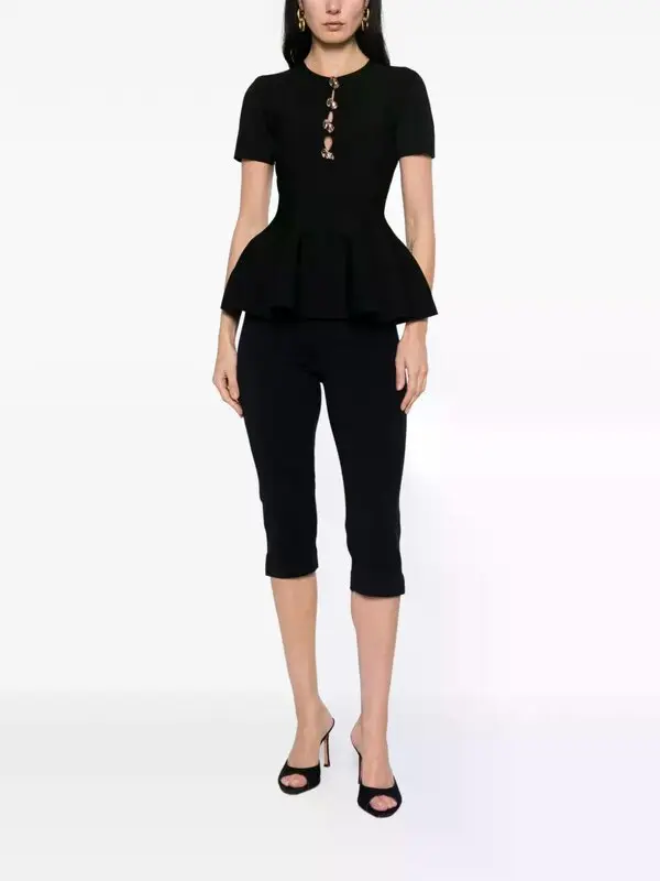 Roland Mouret Button Detail Peplum Top