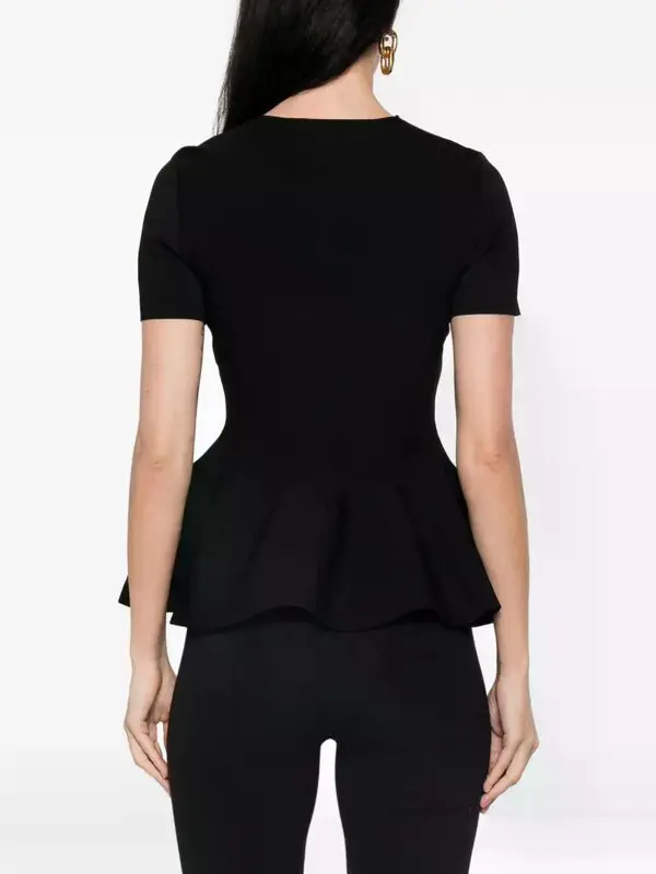 Roland Mouret Button Detail Peplum Top