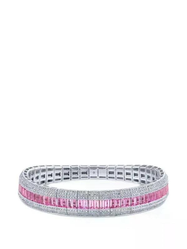 Shay Sapphire And Diamond Stretch Bracelet - Silver