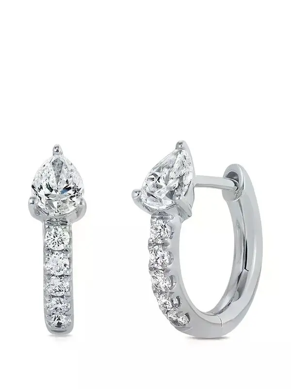 ANITA KO Bobbi Huggies With Marquise Diamond Earrings - Silver
