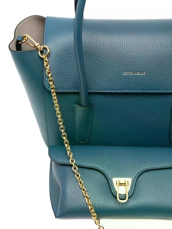 COCCINELLE Medium Leather Top-handle Tote Bag - Blue