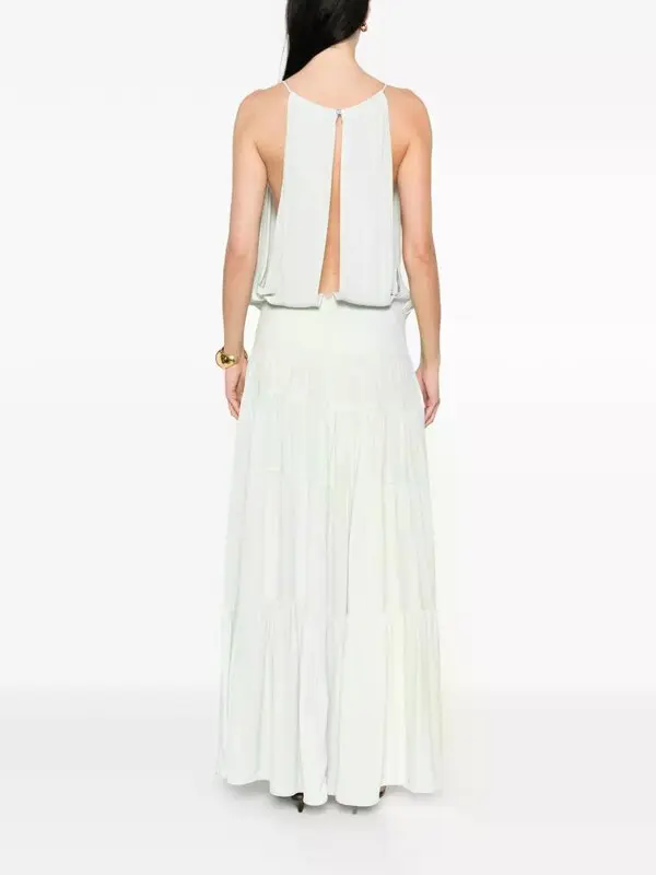 IRO PARIS Tiered Pleated Dress - Green