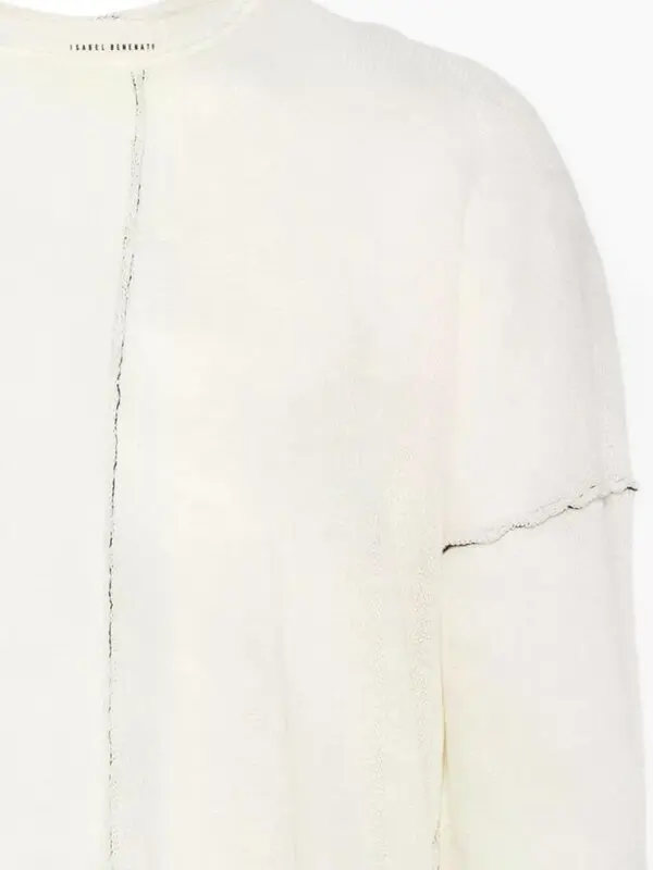 Isabel Benenato Stitch Detail Sweater - White