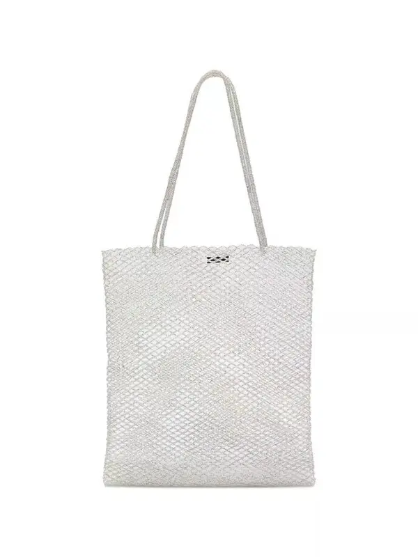 CORDERA Beaded Tote Bag - Silver