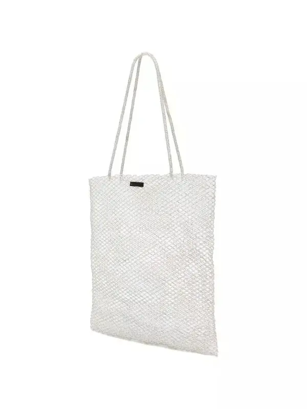 CORDERA Beaded Tote Bag - Silver