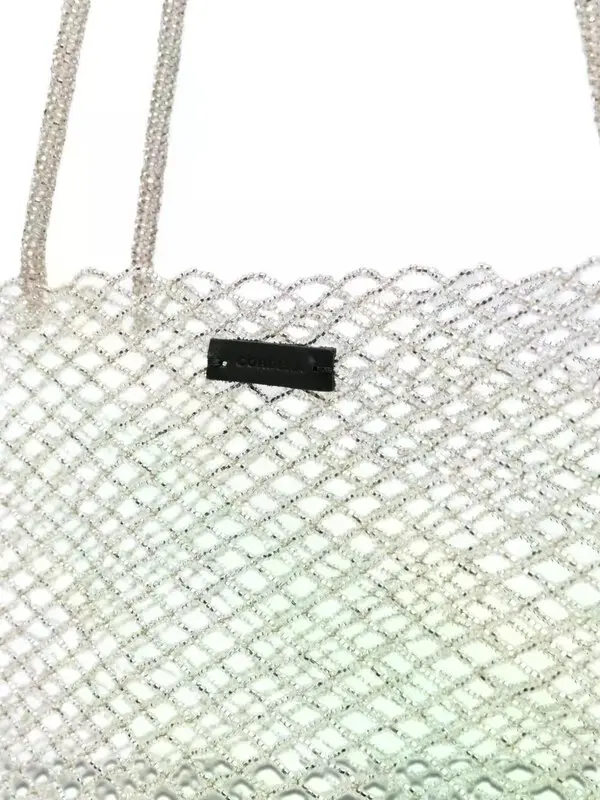 CORDERA Beaded Tote Bag - Silver