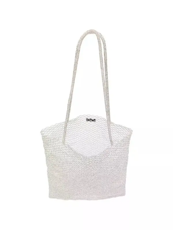 CORDERA Beaded Tote Bag - Silver