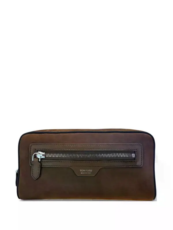 TOM FORD Suede Clutch - Brown