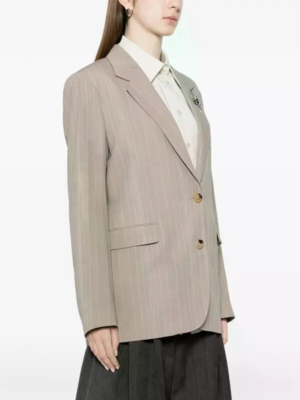 GOLDEN GOOSE Pinstripe Embellished Blazer
