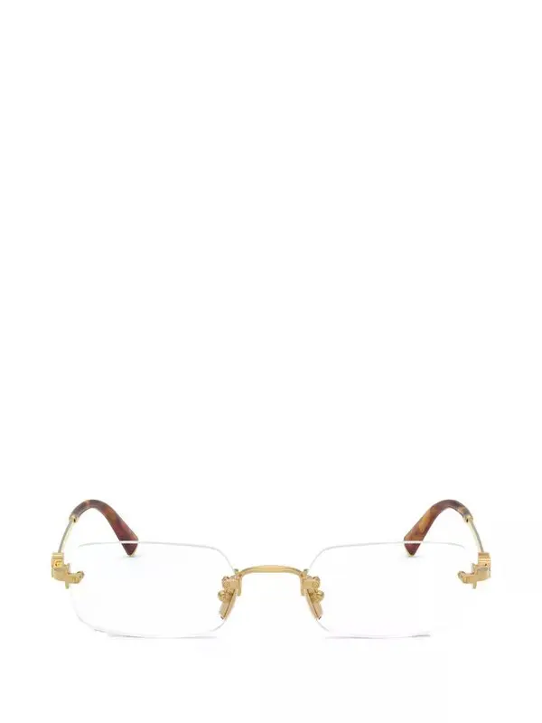 Miu Miu Rectangular Eyeglasses - Gold