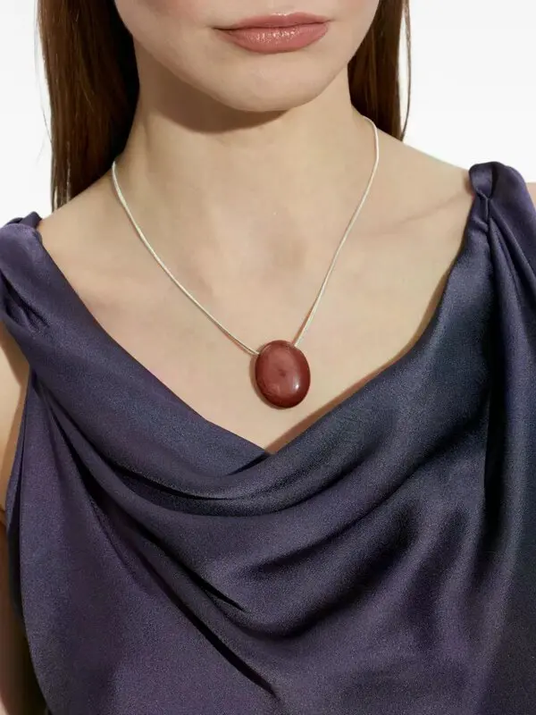 Lié Studio Julia Red Mookaite Gemstone Necklace - Silver
