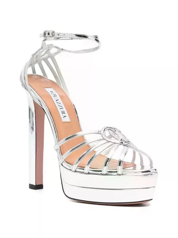 AQUAZZURA Sweetheart Platform Sandals - Silver