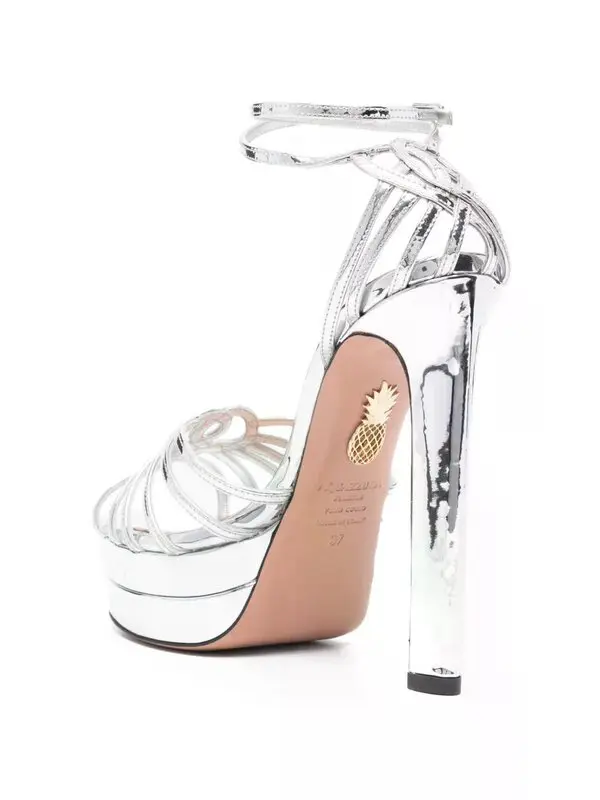 AQUAZZURA Sweetheart Platform Sandals - Silver