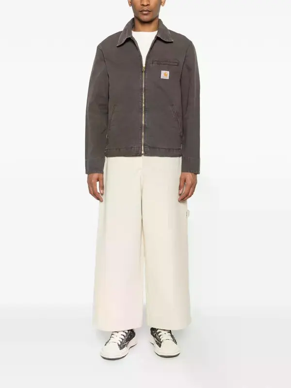 Carhartt Work In Progress Detroit Logo-patch Zip-fastening Jacket - Brown