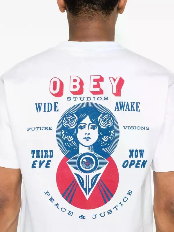 Obey Logo-detail T-shirt - White