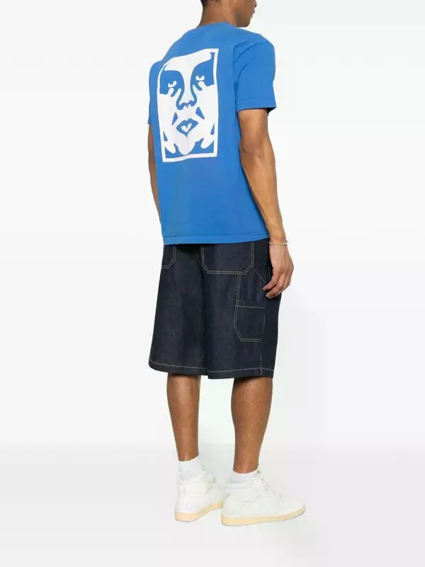 Obey Logo-detail T-shirt - Blue