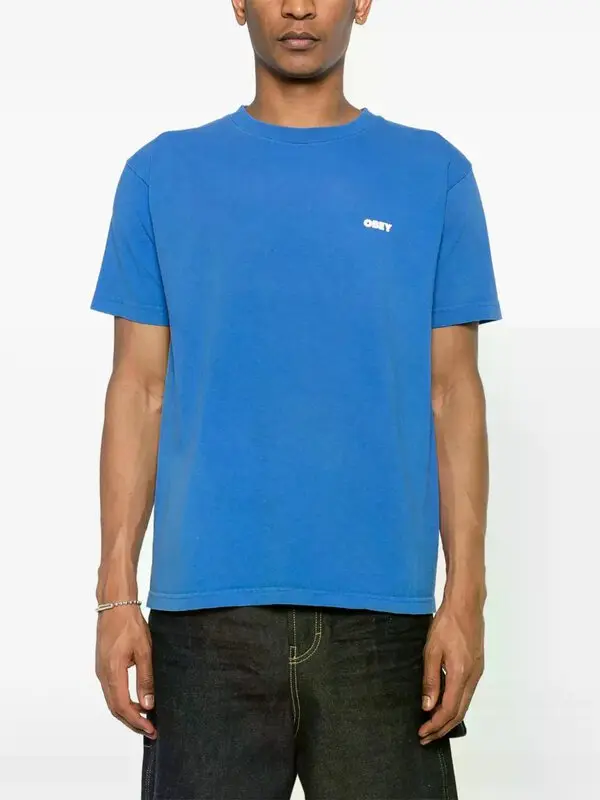 Obey Logo-detail T-shirt - Blue