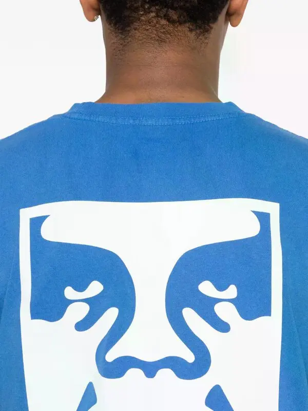 Obey Logo-detail T-shirt - Blue