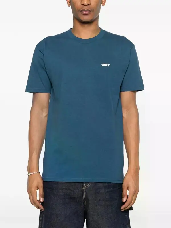 Obey Logo-detail T-shirt - Blue