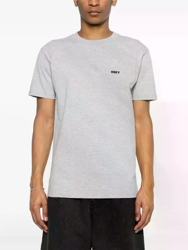 Obey Logo-detail T-shirt - Grey