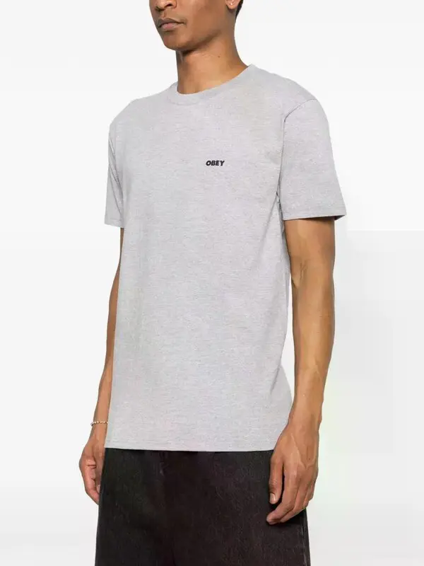 Obey Logo-detail T-shirt - Grey