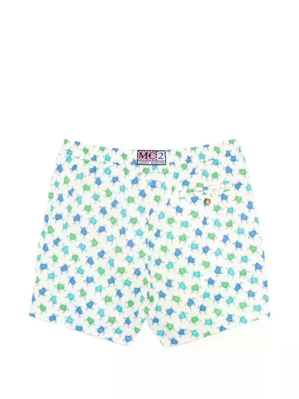 MC2 SAINT BARTH Turtle-print Swim Shorts - Neutrals