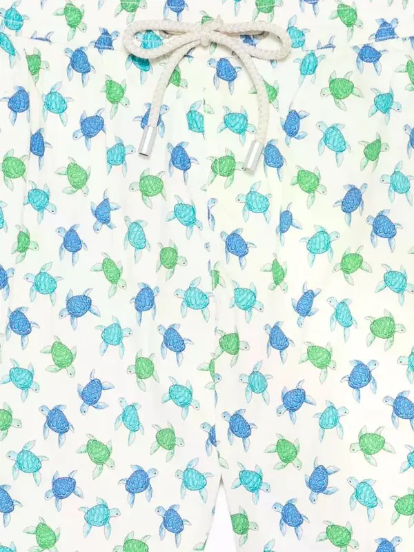 MC2 SAINT BARTH Turtle-print Swim Shorts - Neutrals