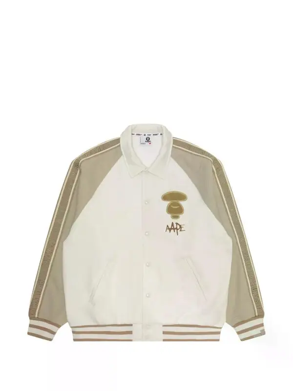 AAPE BY *A BATHING APE Embroidered Baseball Jacket - Neutrals