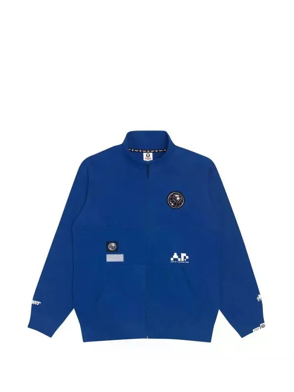 AAPE BY *A BATHING APE Logo Zip-up Sweater - Blue