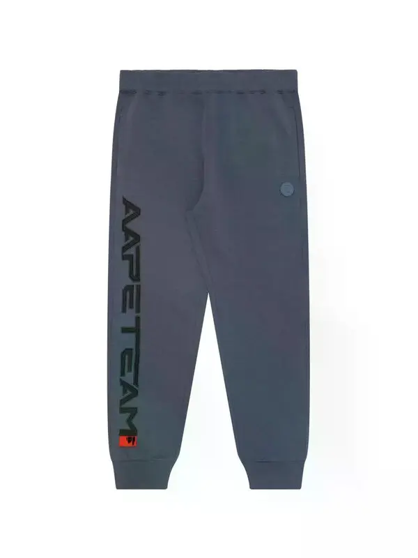 AAPE BY *A BATHING APE Embroidered Logo Patch Sweatpants - Blue