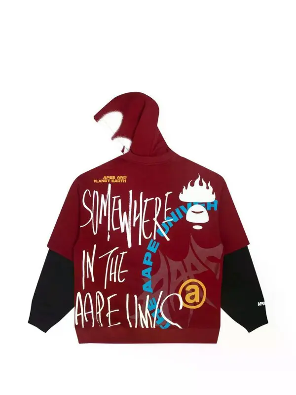 AAPE BY *A BATHING APE Layered Hoodie - Red
